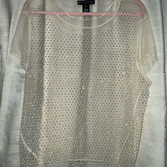 Fashion to Figure | Tops | Fashion To Figure Sheer Gold Blouse | Poshmark